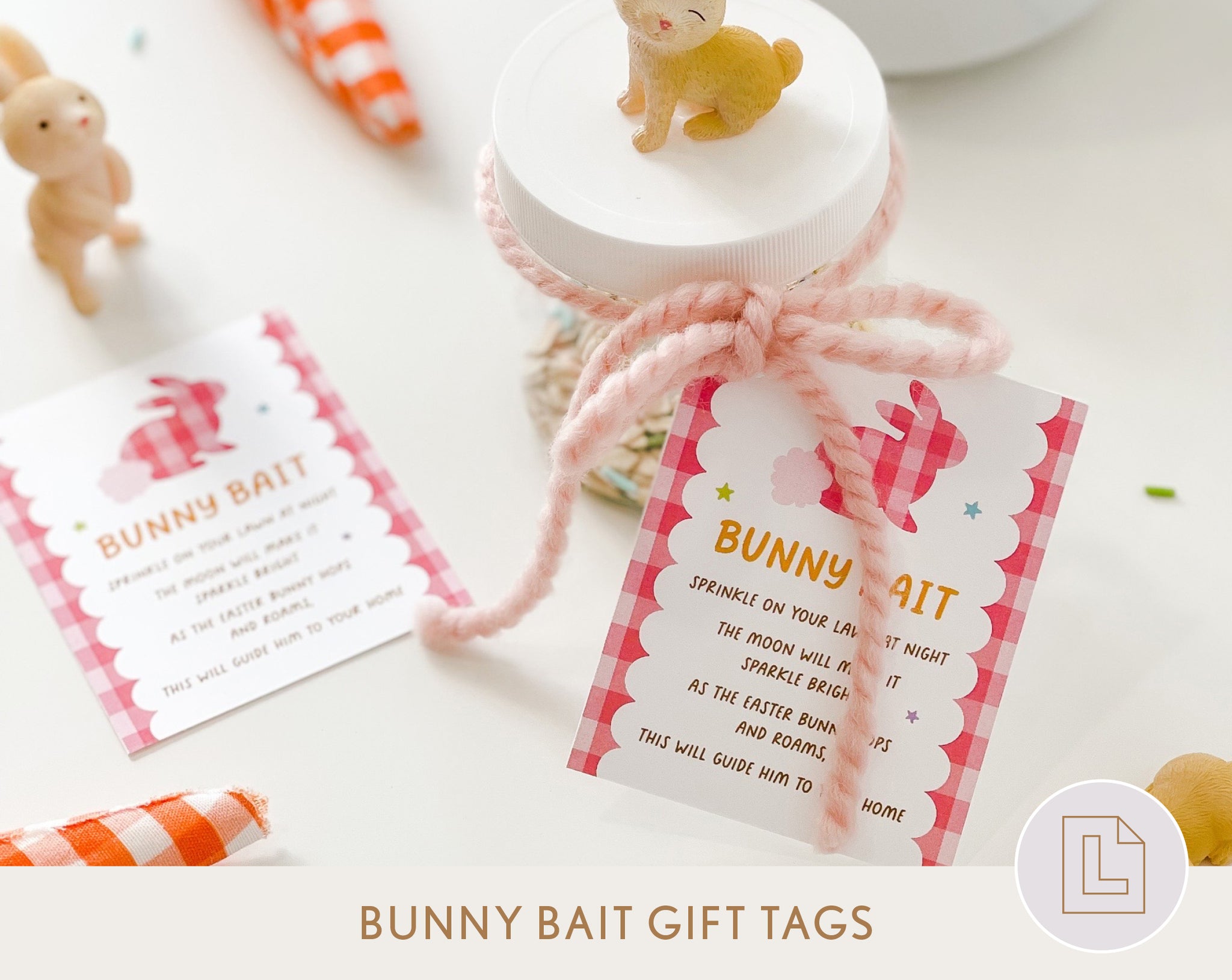 Easter Bunny Bait Printable Gift Tags Pink – Lela Paper