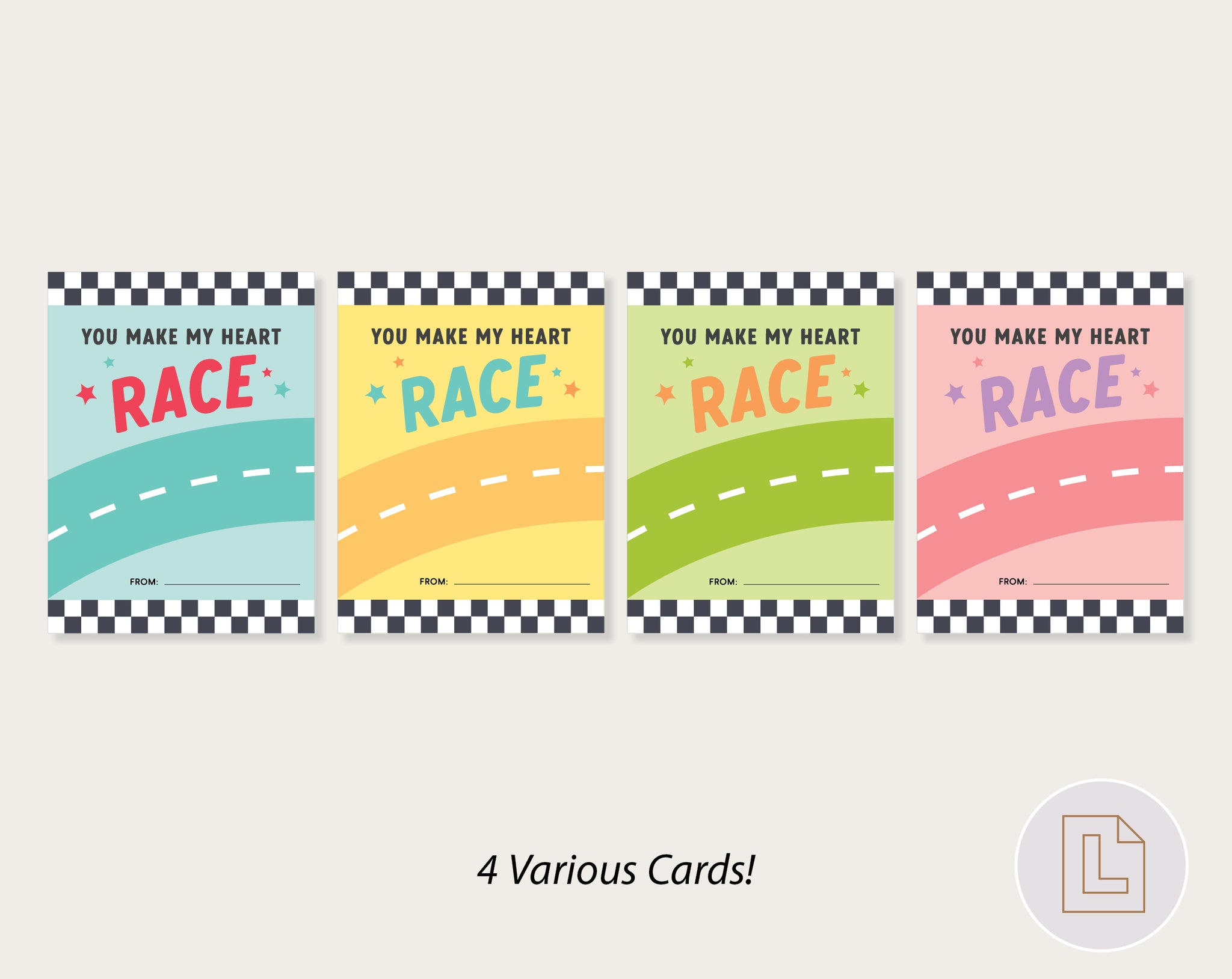 You Make My Heart Race Car Valentine Printable | Classmate Valentine C ...