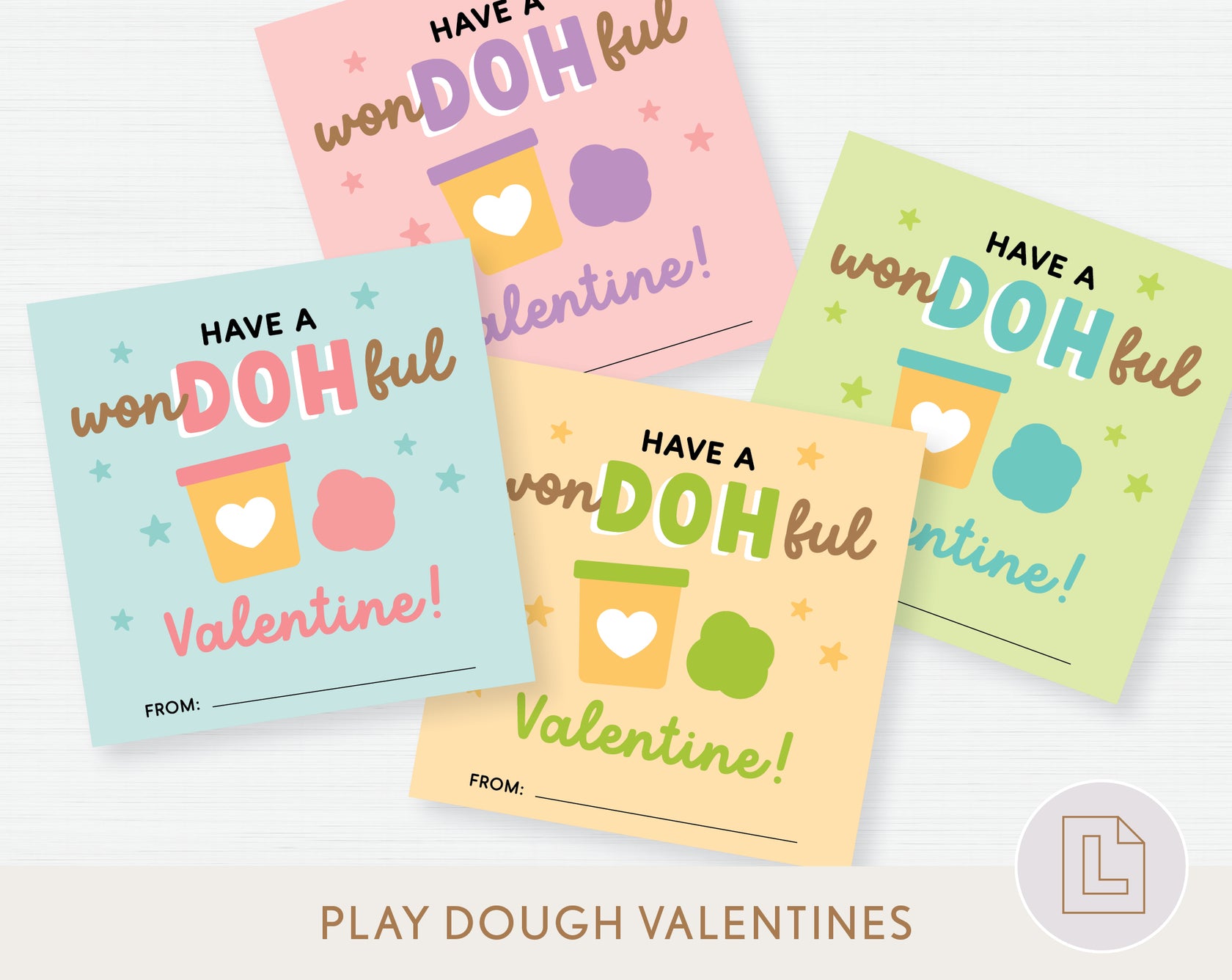 Play Dough Valentine Printable | Classmate Valentine Cards – Lela Paper