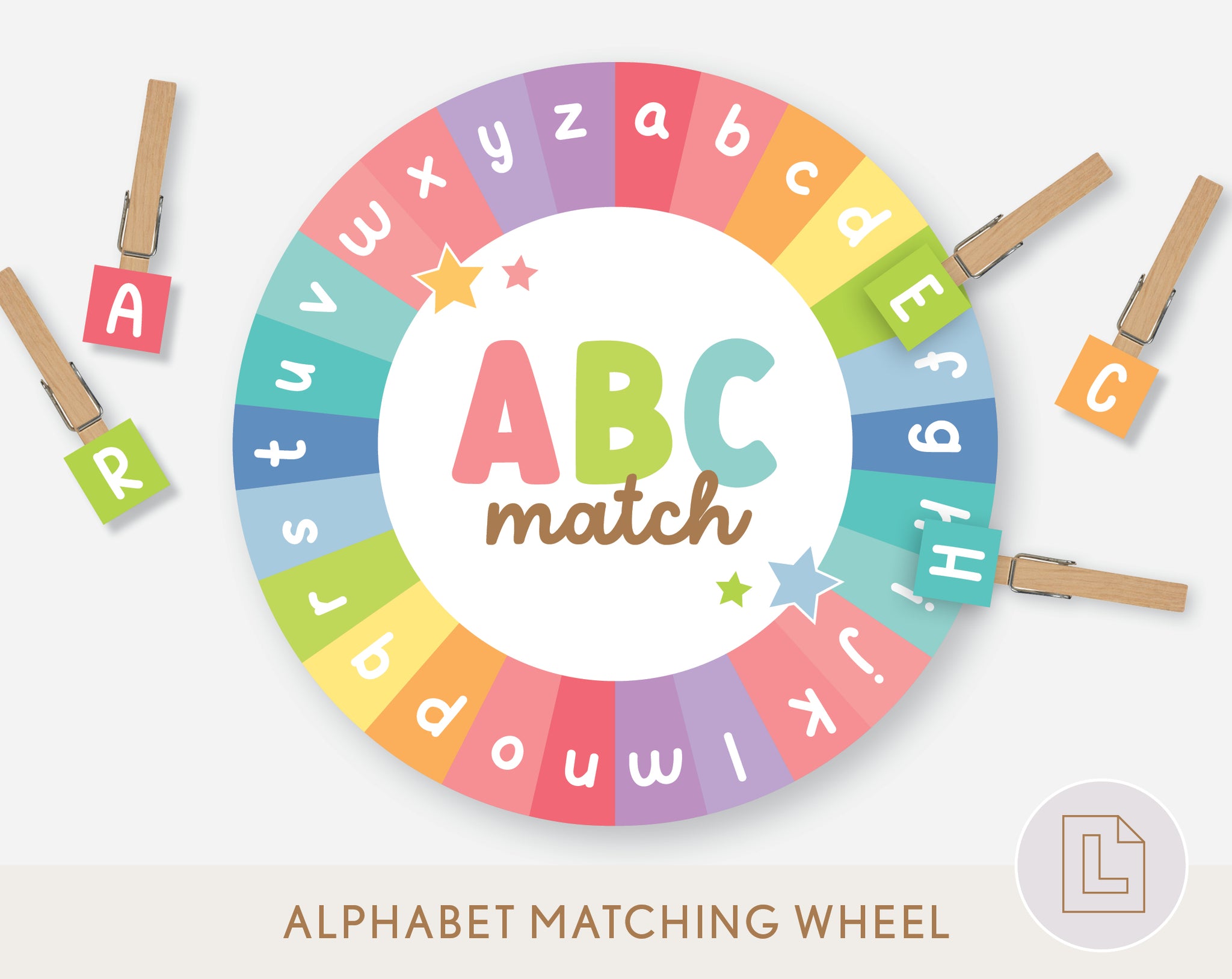 Alphabet Matching Wheel – Lela Paper