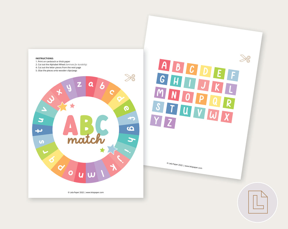 Alphabet Matching Wheel – Lela Paper