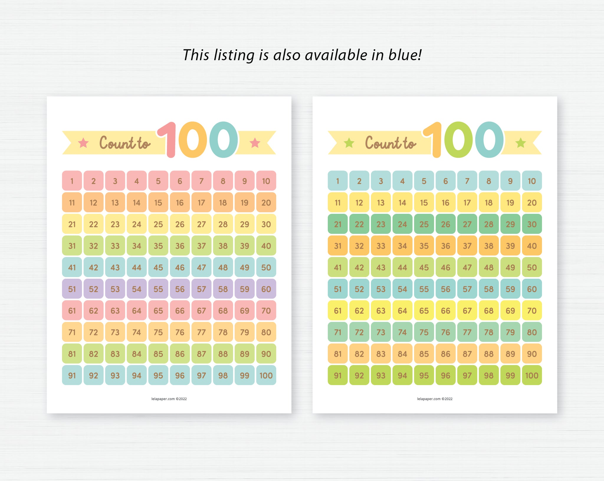 Hundred 100 Number Chart Pink – Lela Paper