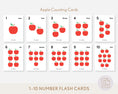 Apples Counting Flash Cards Numbers 1-10 – Lela Paper