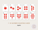 Apples Counting Flash Cards Numbers 1-10 – Lela Paper
